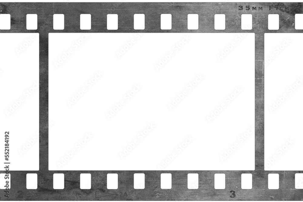 Clean and simple retro style 35mm film negative. PNG illustration with ...