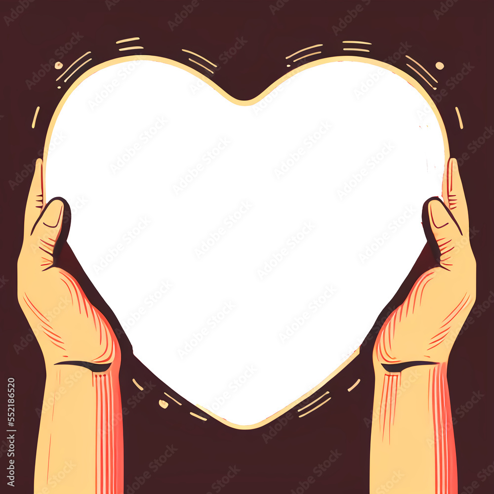 hand holding heart, frame, png, transparent, love, valentines day Stock ...