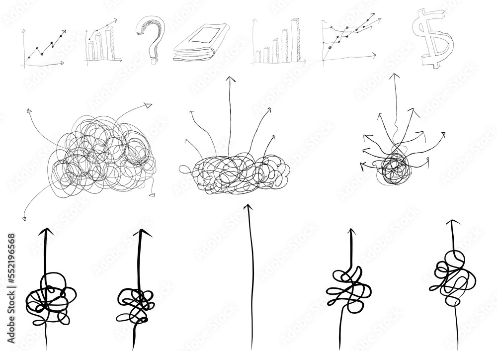 Abstract and easy simple line from start to end vector illustration set ...