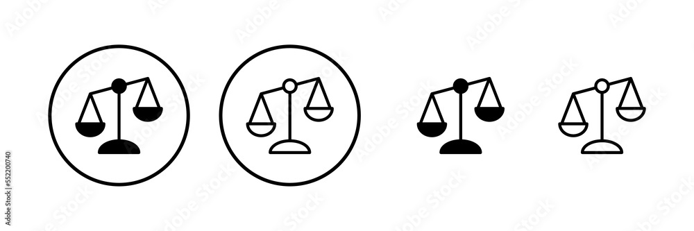 Scales icon vector illustration. Law scale icon. Justice sign and ...