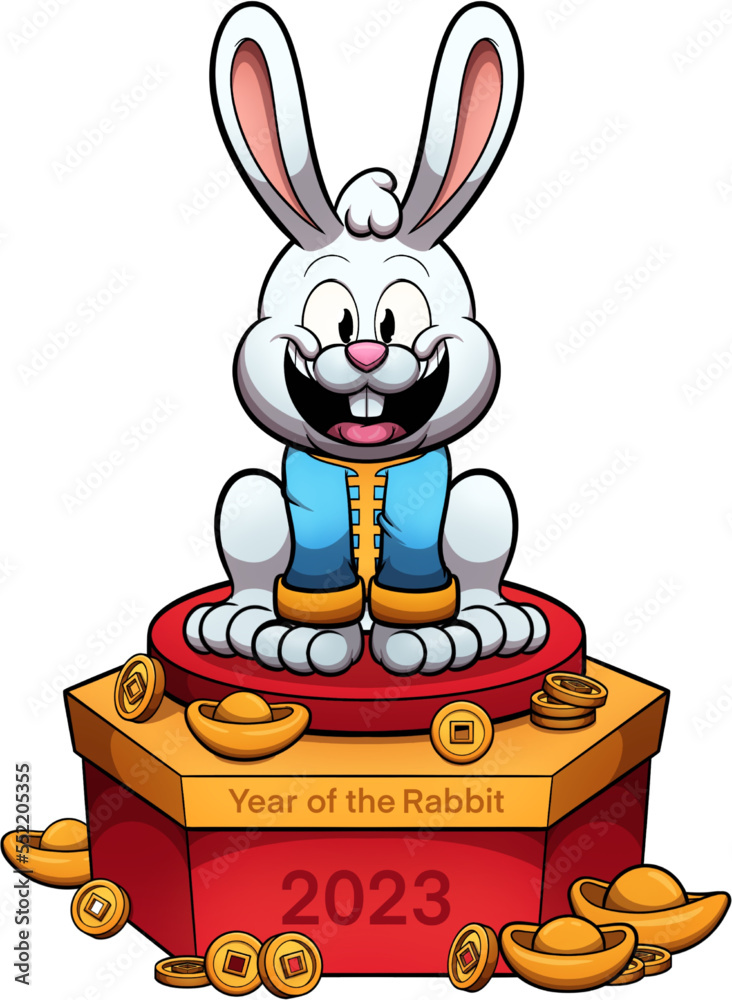Year of the Rabbit. Vector clip art illustration with simple gradients ...