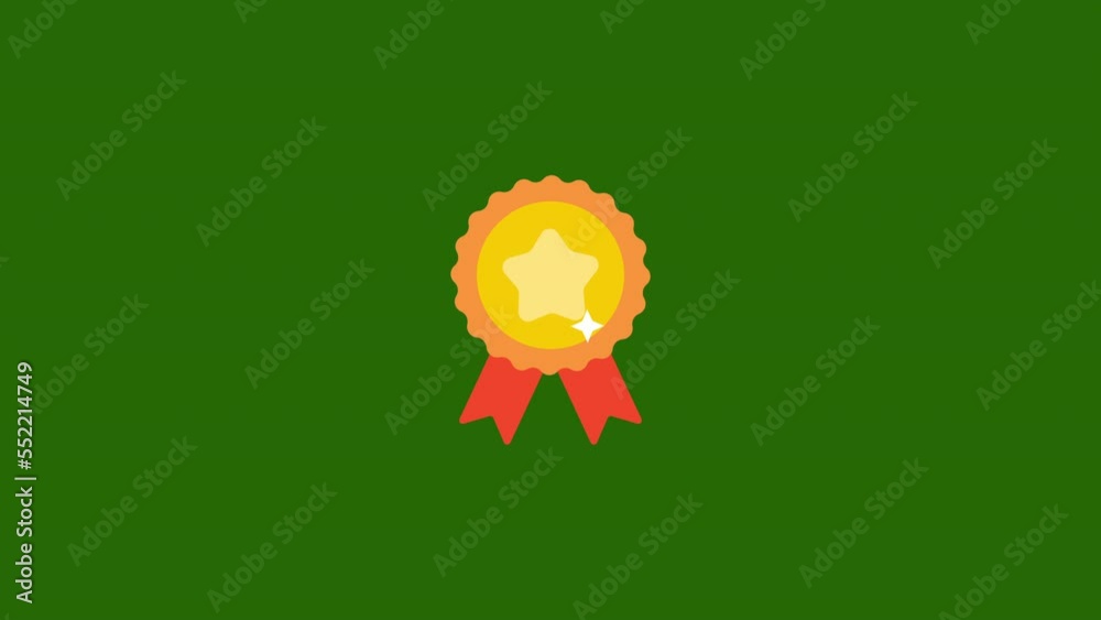 gold medal icon 4K motion animation.green screen.chroma key. Stock ...