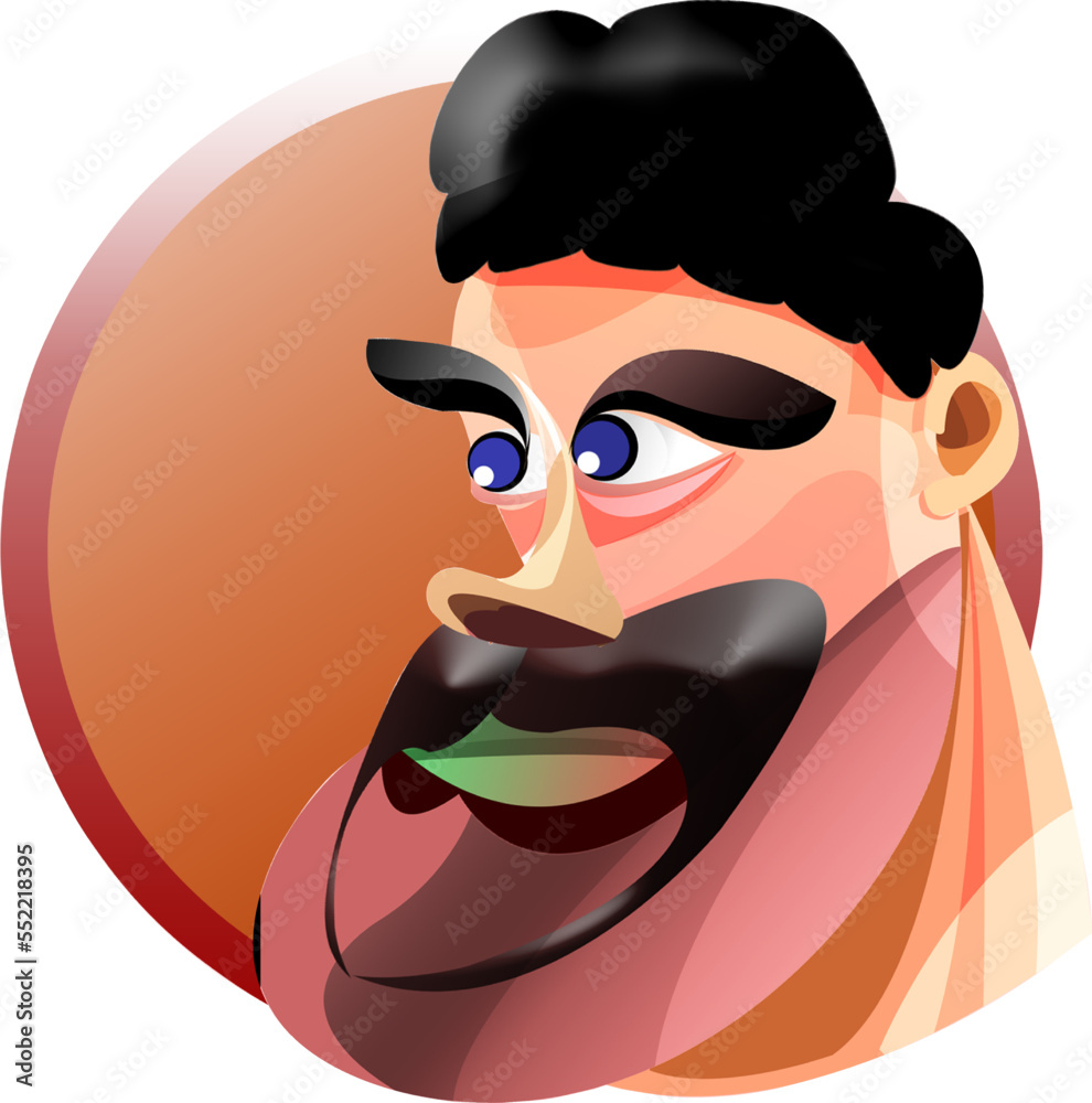 vector illustration of cartoon strongman's head Stock Vector | Adobe Stock