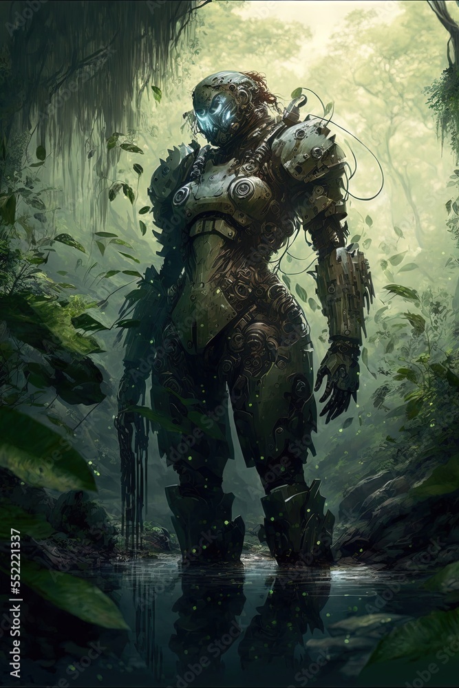 camouflage armored soldier in the forest Stock Illustration | Adobe Stock