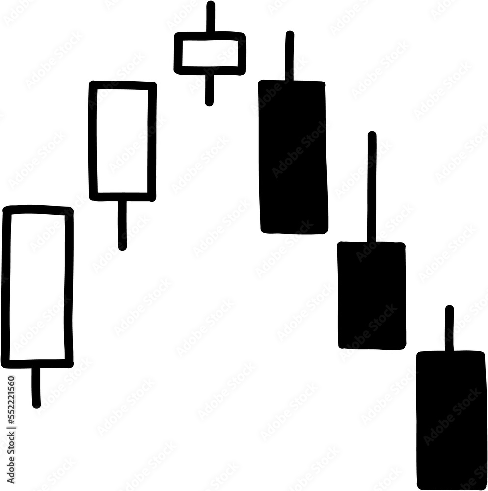 candlestick price chart freehand drawing. Stock Illustration | Adobe Stock