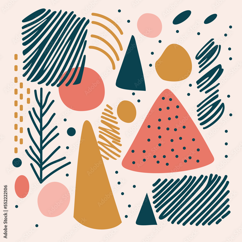 Geometric shapes. Minimalistic creative composition. Modern hand ...