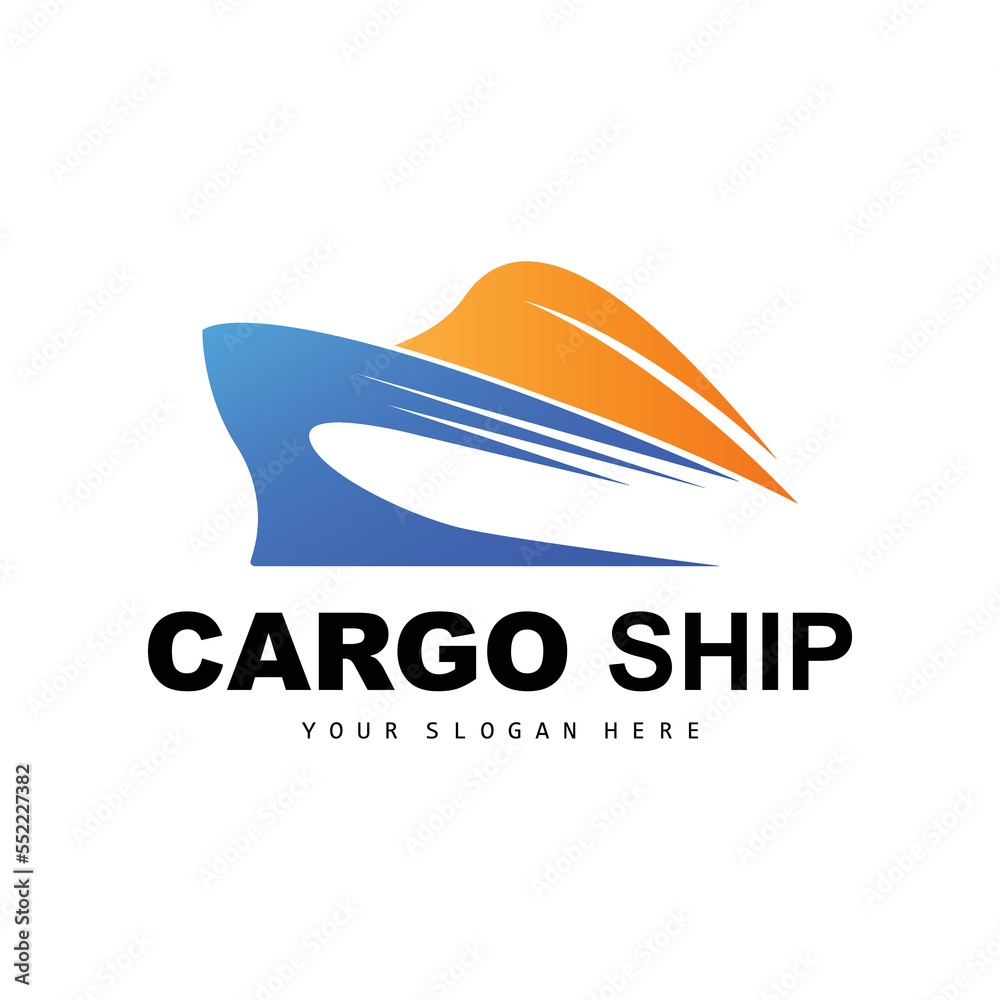 Cargo Ship Logo, Fast Cargo Ship Vector, Sailboat, Design For Ship ...
