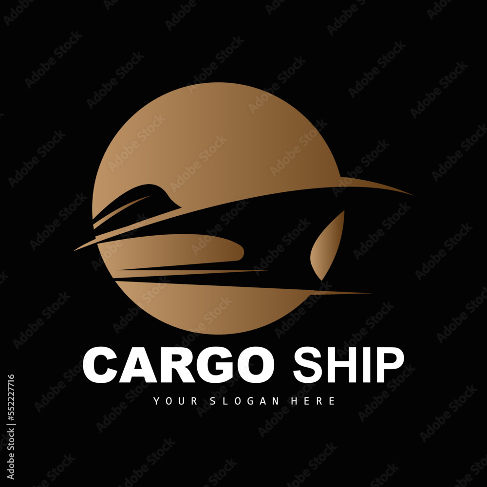 Cargo Ship Logo, Fast Cargo Ship Vector, Sailboat, Design For Ship ...