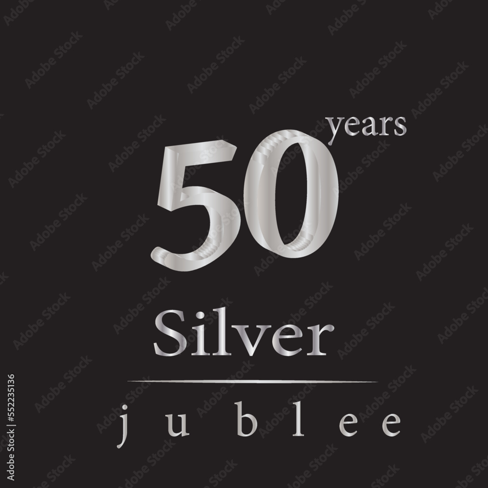 50 year silver jubilee vector Stock Vector | Adobe Stock