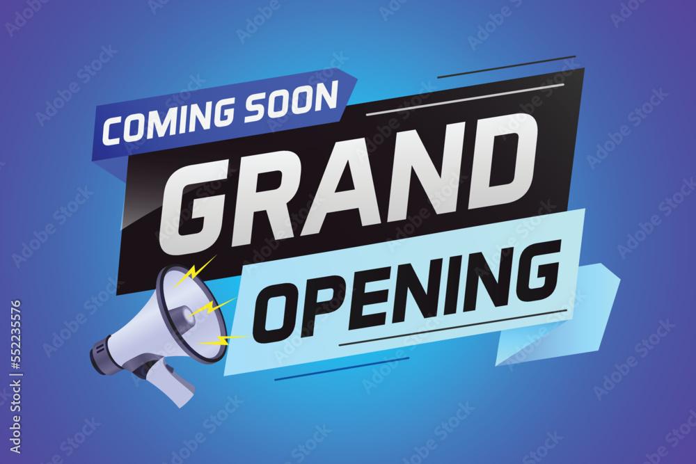 coming soon grand opening word concept vector illustration with ...