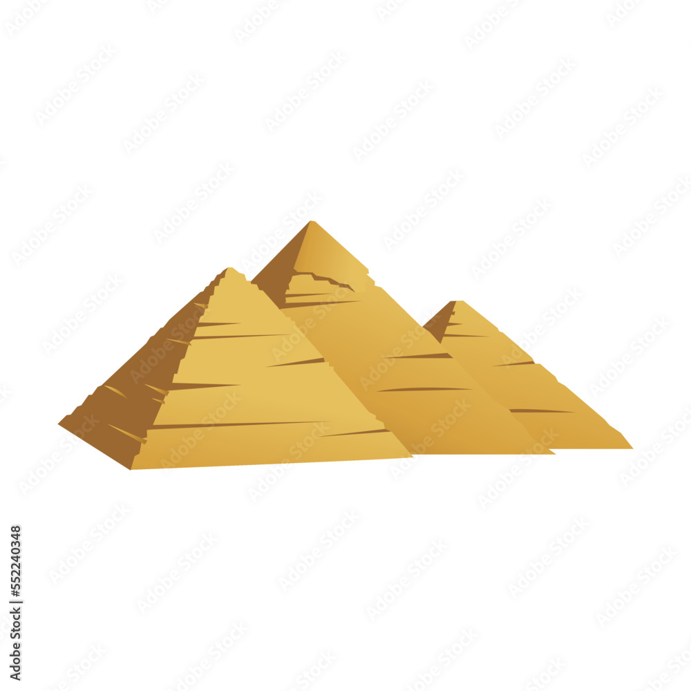 Ancient Egyptian pyramids, culture cartoon illustration. Vector ...