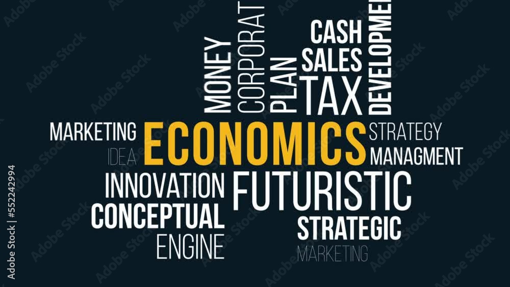 economics Word cloud animation concept. Kinetic Typography animation ...