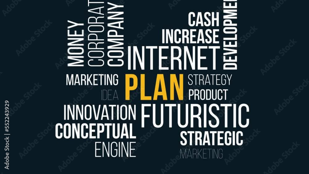Vidéo Stock plan Word cloud animation concept. Kinetic Typography ...