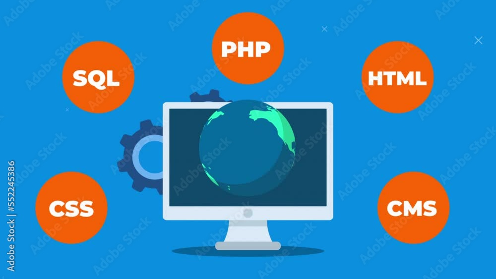 web development concept animation - 2d motion animation. 4k video clip ...