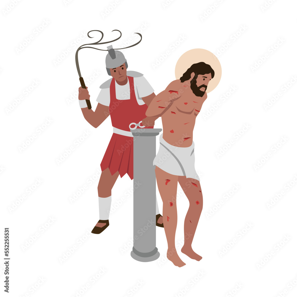 Jesus scourged by a Roman soldier. the scourging of our lord jesus ...