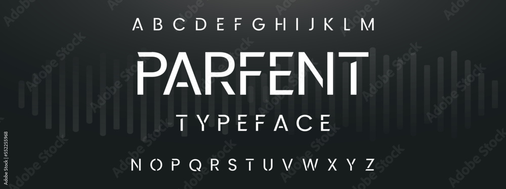 PARFENT Abstract Modern Alphabet Font. Creative and original font logo ...