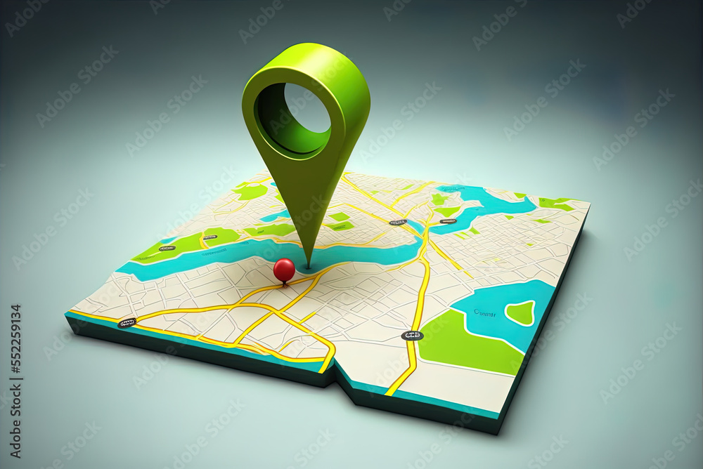 Graphical depiction of a pin's location, direction, and position on a ...