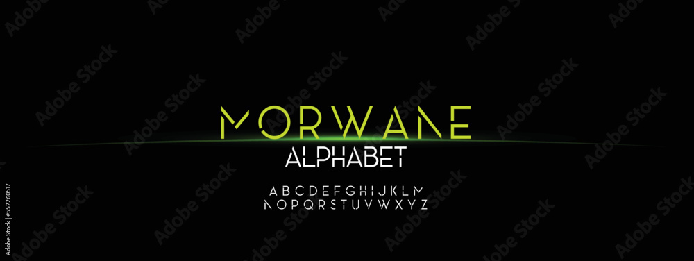 MORWANE Abstract Modern Alphabet Font. Modern, luxury and tech ...
