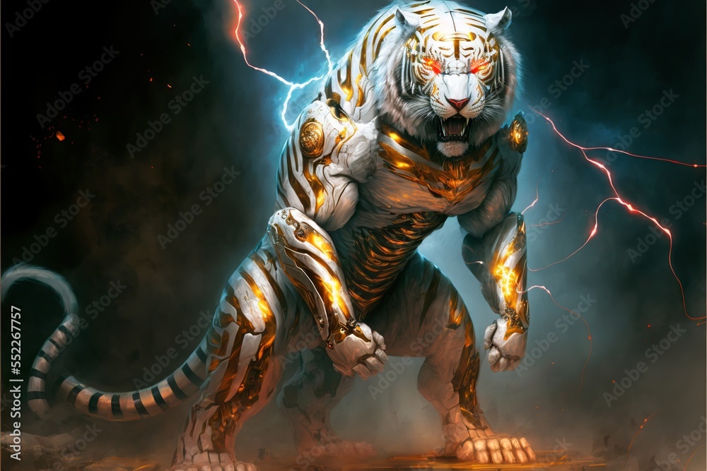 Beast animals with yellow power Stock Illustration | Adobe Stock