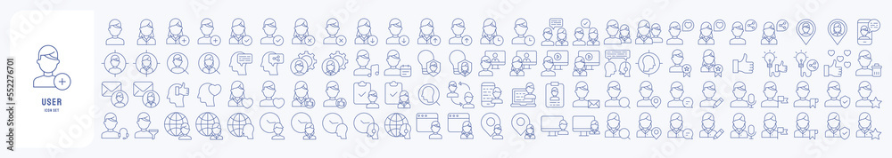 User and Avatar icon set, including icons profile, admin, edit ...