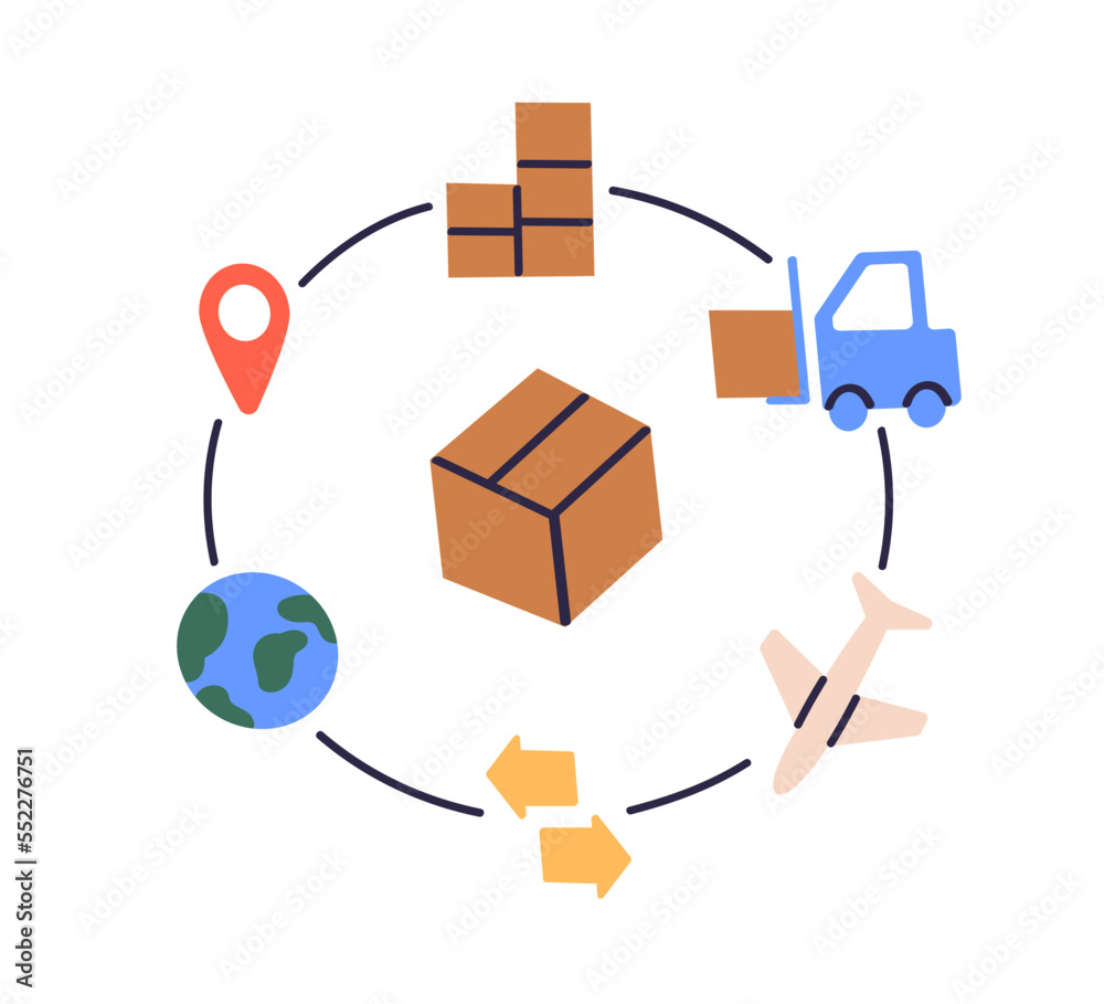 Supply chain management and logistics concept. Global trade ...