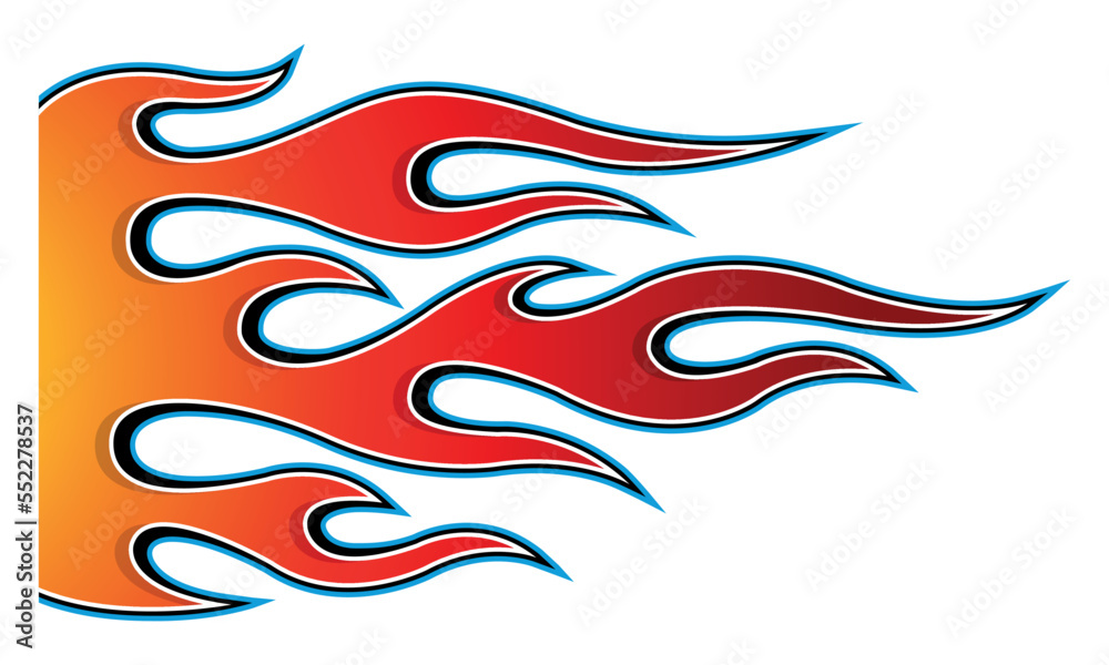 Racing flame car sticker tribal fire flame car decal fire tattoo vector ...