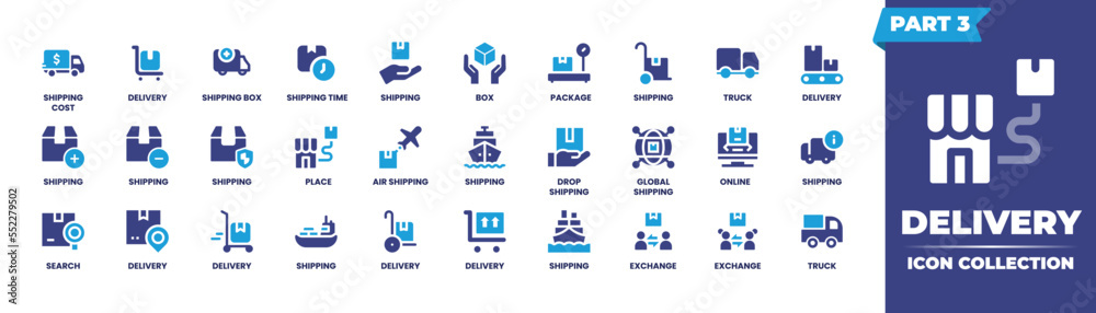 Delivery icon collection part 3 . Containing a delivery icon, shipping ...