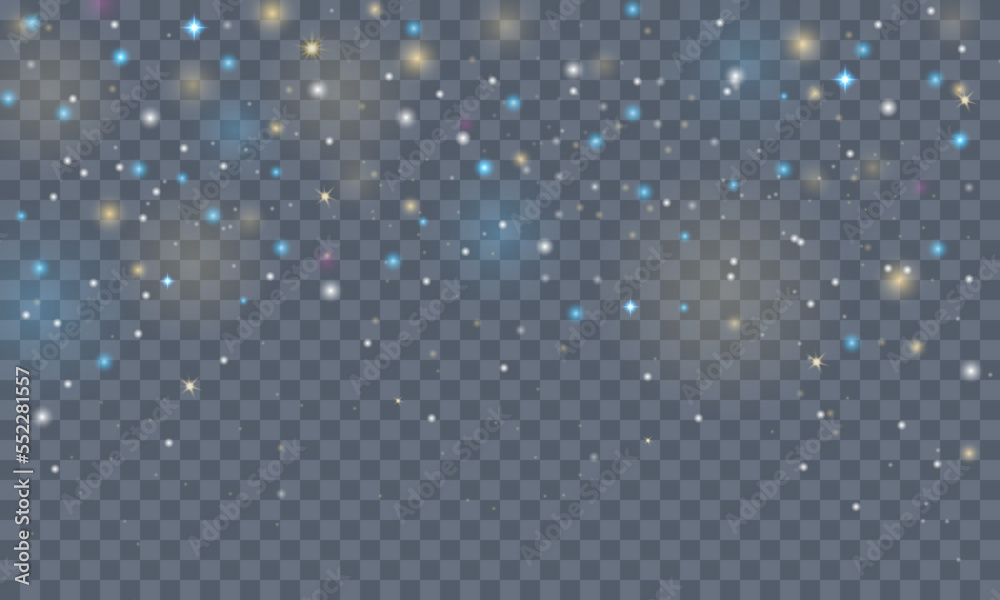 Christmas background with golden snowflakes. Outer space with bright ...