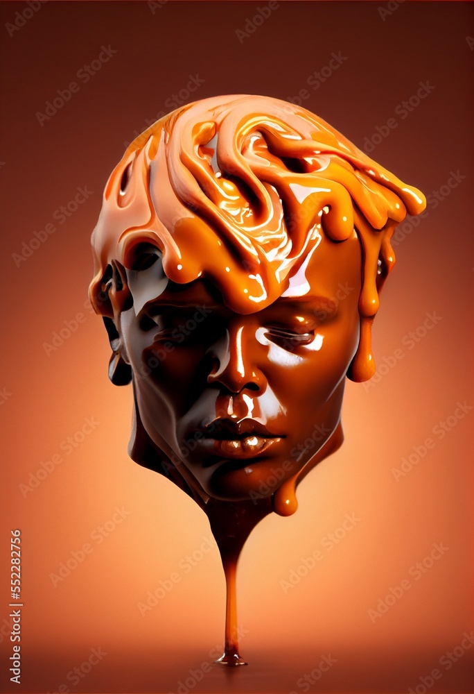 Generative ai abstract render of a mockup non-existing human head made ...