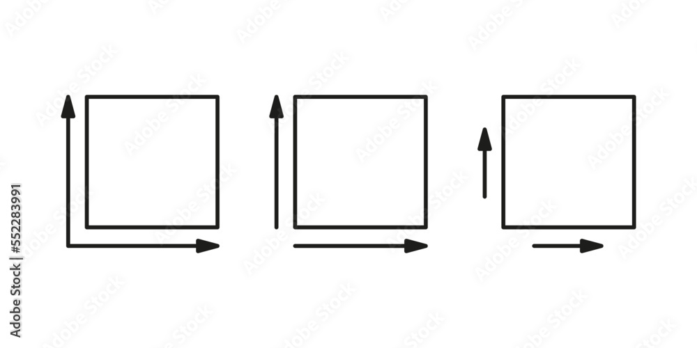 Circle meter, size area icon set. Measuring surface dimension sign ...