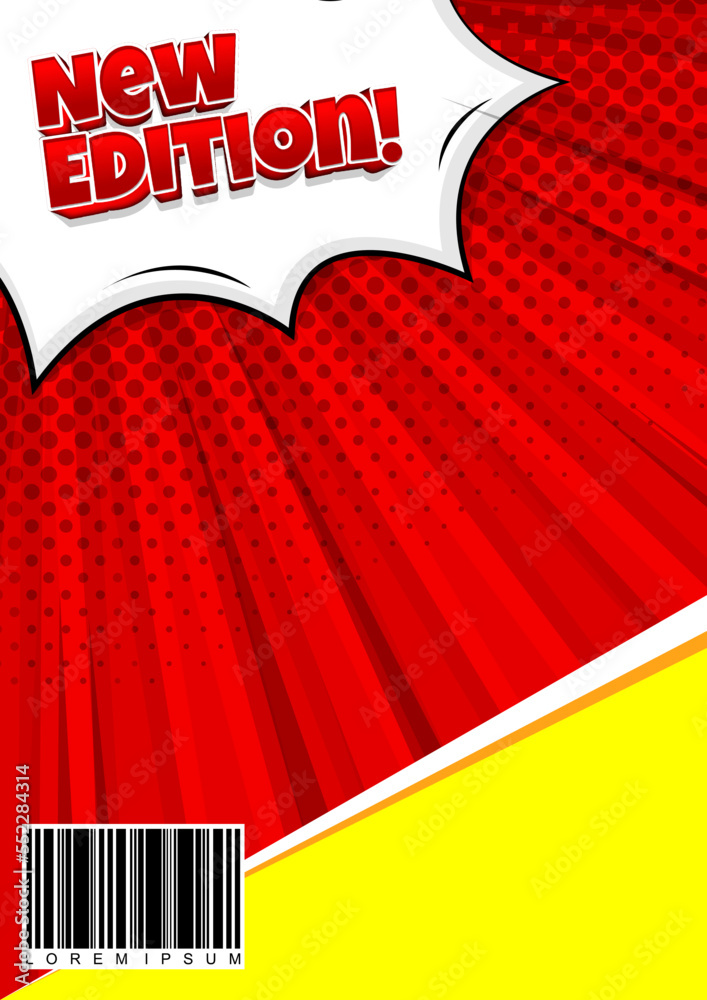 cartoon comic magazine book cover design template Stock Vector | Adobe ...