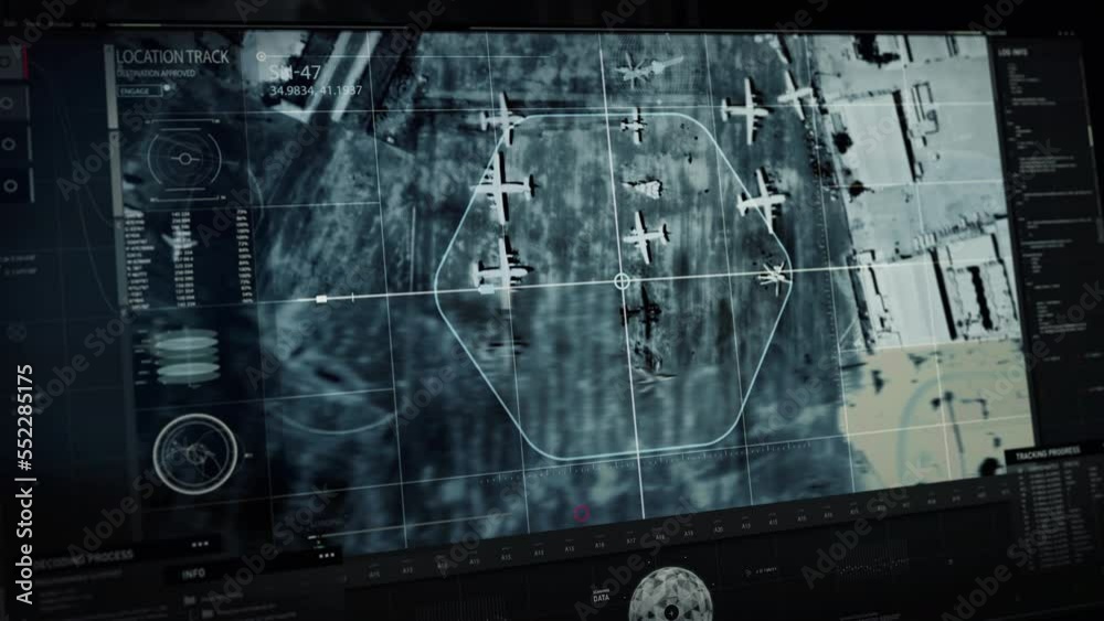 Modern Military Satellite Network System Scans Air Base Location ...