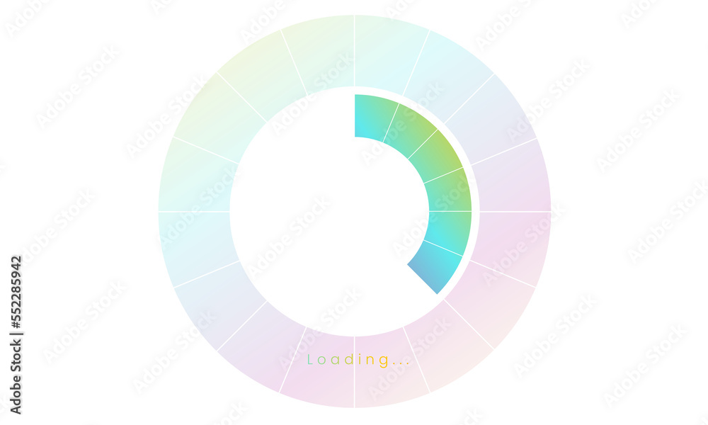 50 percent loading user interface, A Futuristic loading icon, colorful loading tap menu UI, use ...