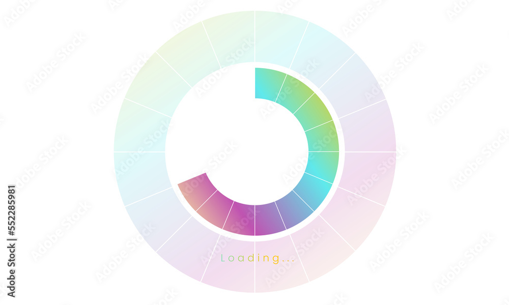 70 percent loading user interface, A Futuristic loading icon, colorful loading tap menu UI, use ...