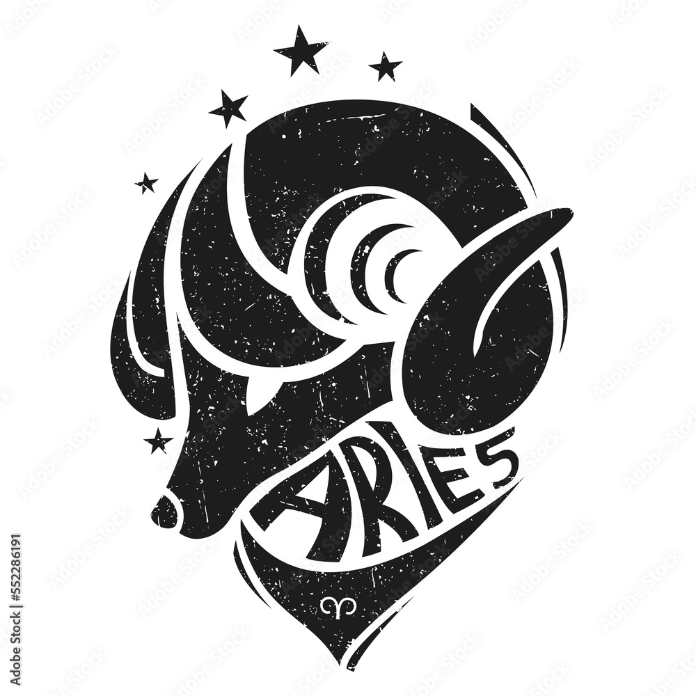 zodiac aries logo vector illustration Stock Vector | Adobe Stock