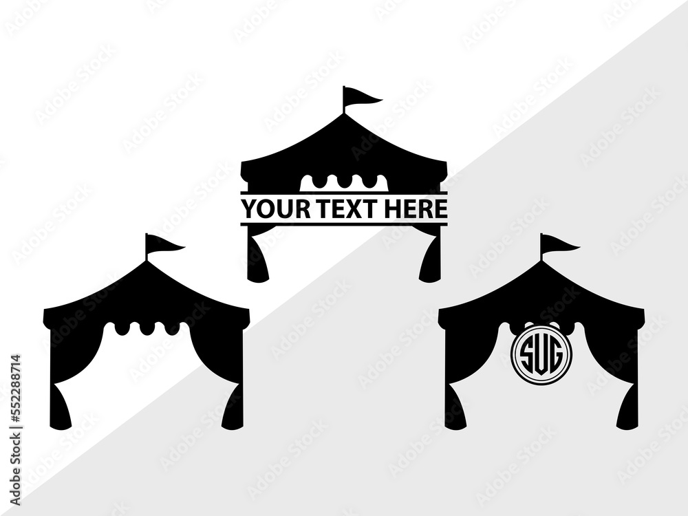 Circus Set Monogram, Circus Set Silhouette, Circus Set SVG, Circus Svg ...