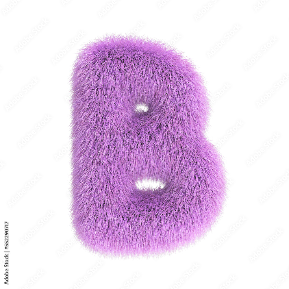 Hairy font, furry alphabet, 3d rendering, letter B Stock Illustration ...