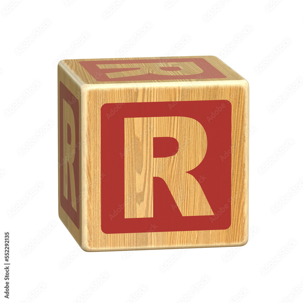 Letter R, Wooden Blocks font for Toddlers, Wood Alphabet Blocks, ABC ...