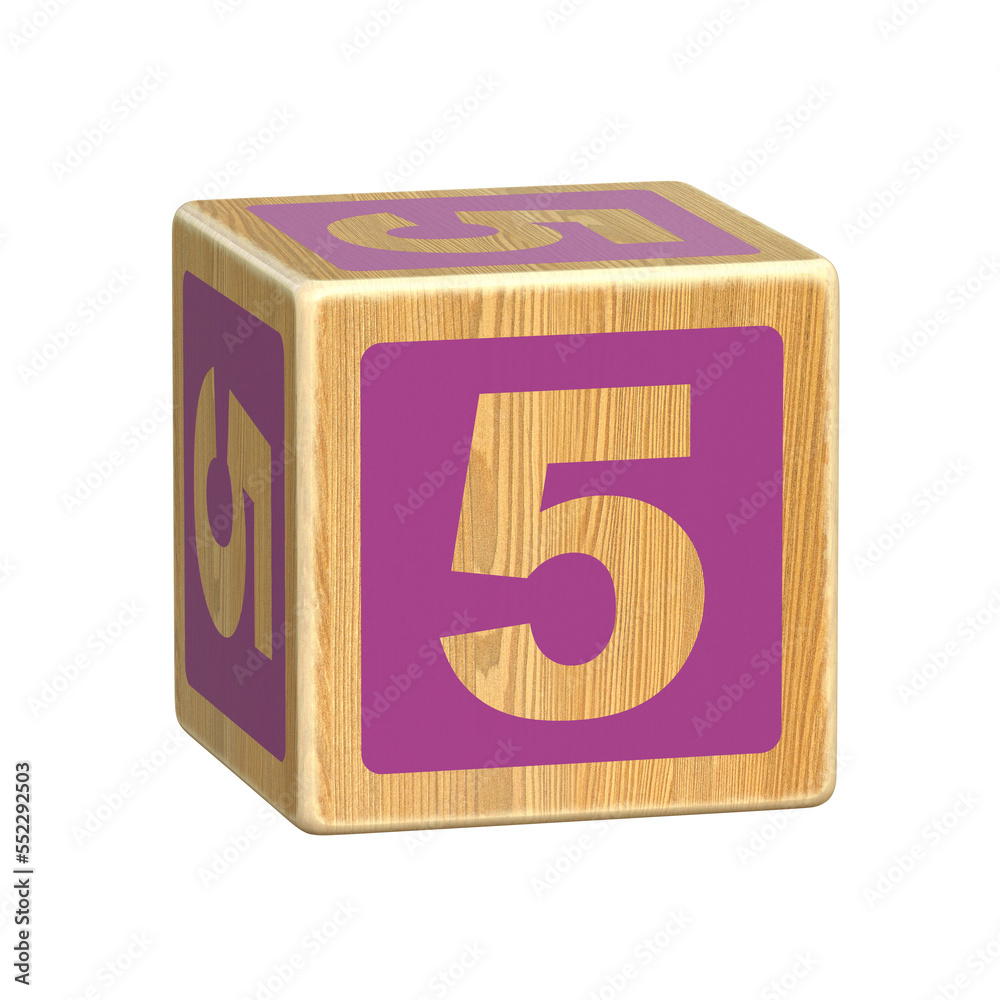 Number 5, Wooden Blocks font for Toddlers, Wood Alphabet Blocks, ABC ...