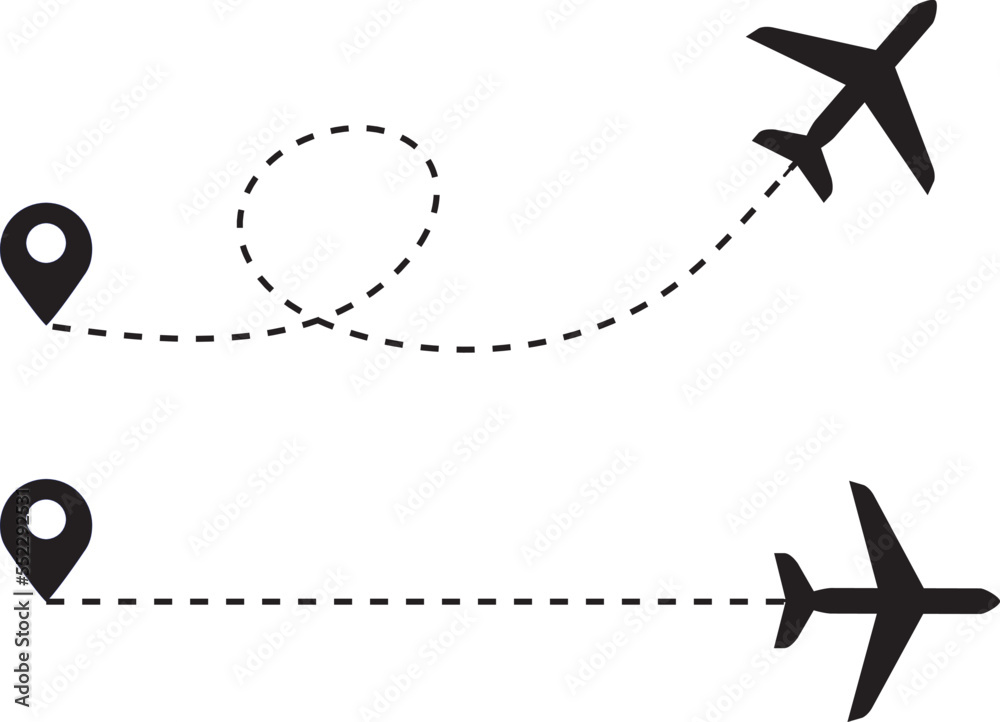 The flight path of the aircraft from the point of location along the ...
