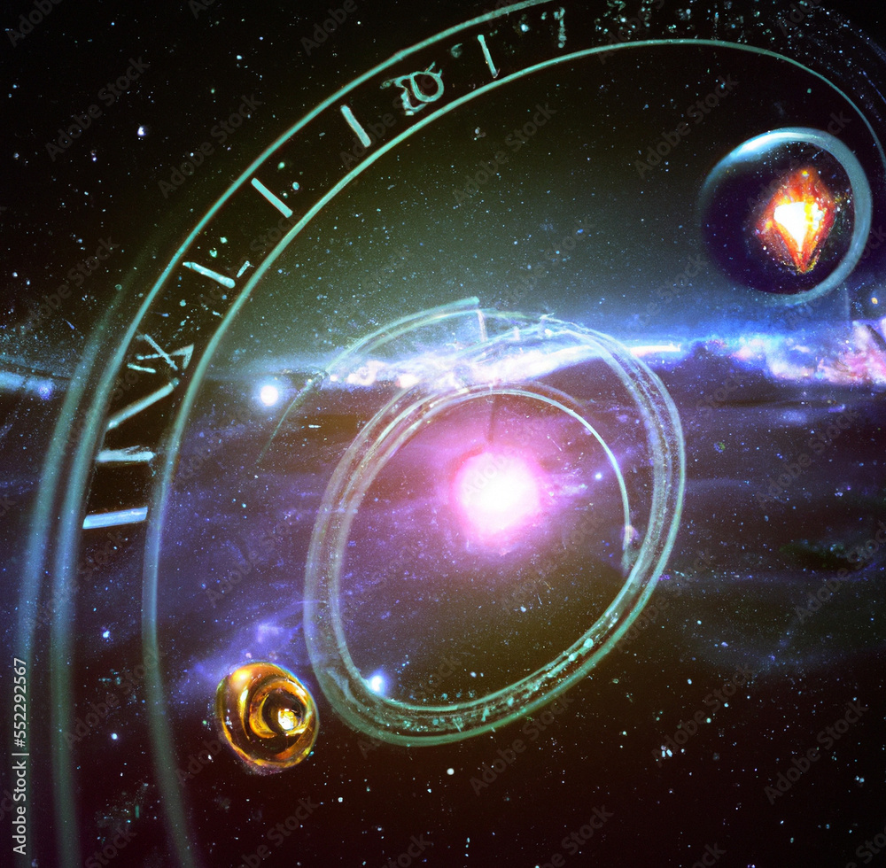 Time and space, made by AI Stock Illustration | Adobe Stock