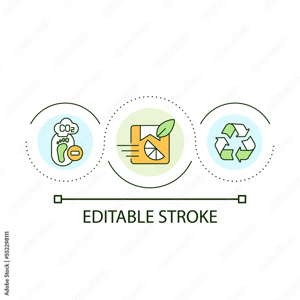 Reduce carbon footprint loop concept icon. Eco-friendly brand ...