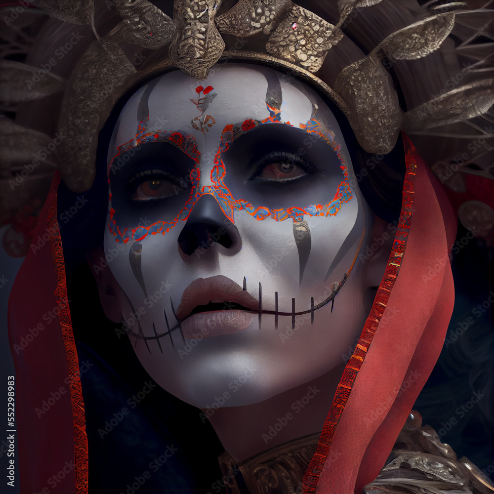 Santa Muerte deity Illustration, oil painting, fictional character, non ...