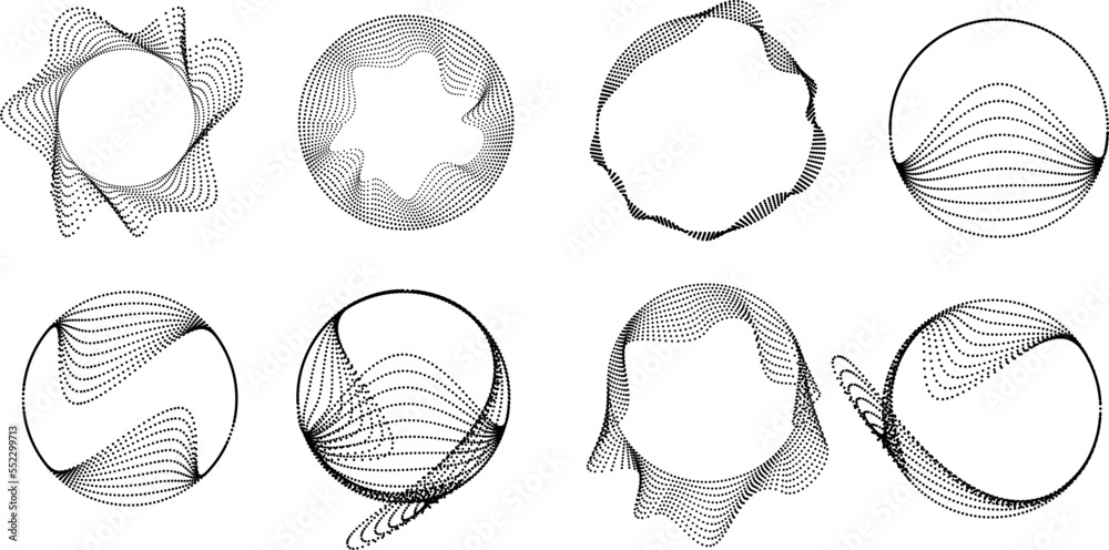 Abstract oval Lines Background with geometric circles . Vector rotating ...