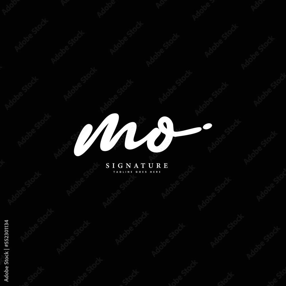 M O MO Initial letter handwritten and signature vector image, modern ...