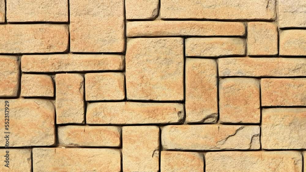 Masonry stone cladding wall texture seamless loop. Geometric shapes ...