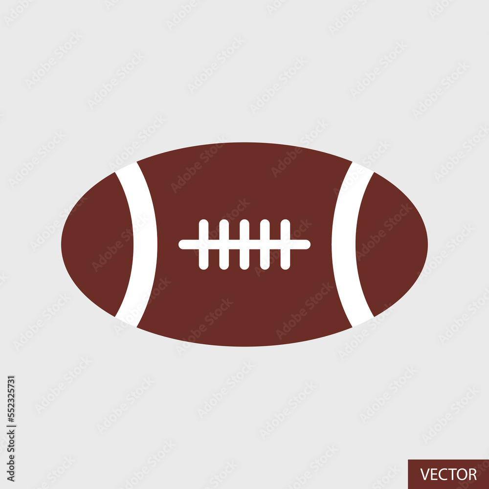 American football, Gridiron football, Rugby ball vector icon in flat ...