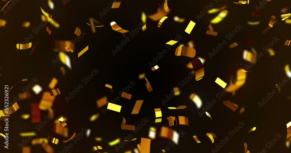 Image of confetti falling over black background Stock Illustration ...