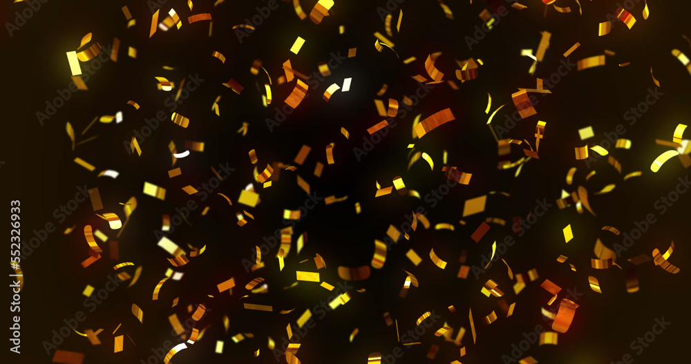 Image of confetti falling over black background Stock Illustration ...