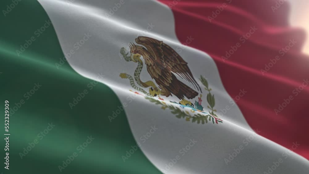 Flying the national flag of the North American country of Mexico ...